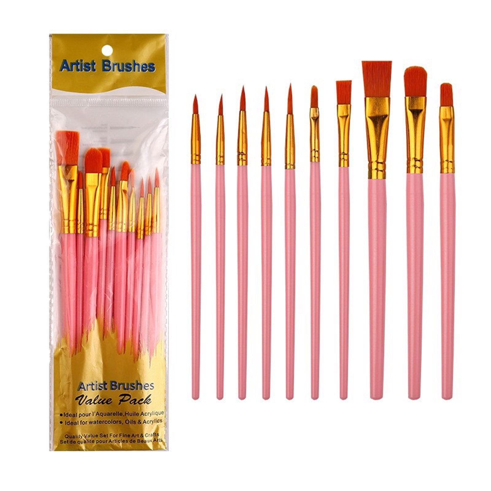 10 Pcs Acrylic Paint Brushes Set Painting Brushes Art Supplies For ...