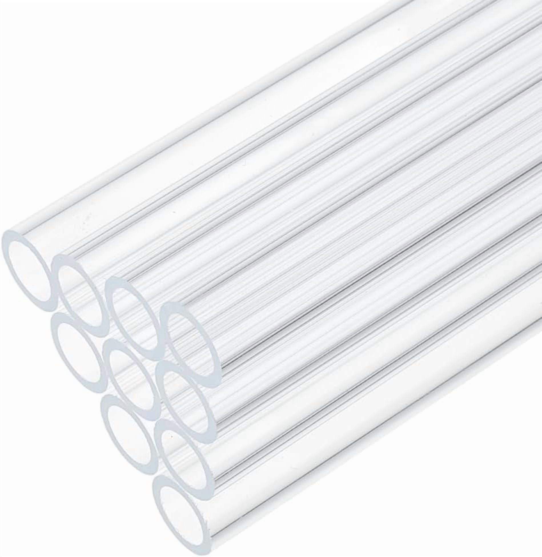 10 Pcs Acrylic Round Tube 0.6 Inch ID x 0.7 Inch OD x 5.9 Inch Length ...