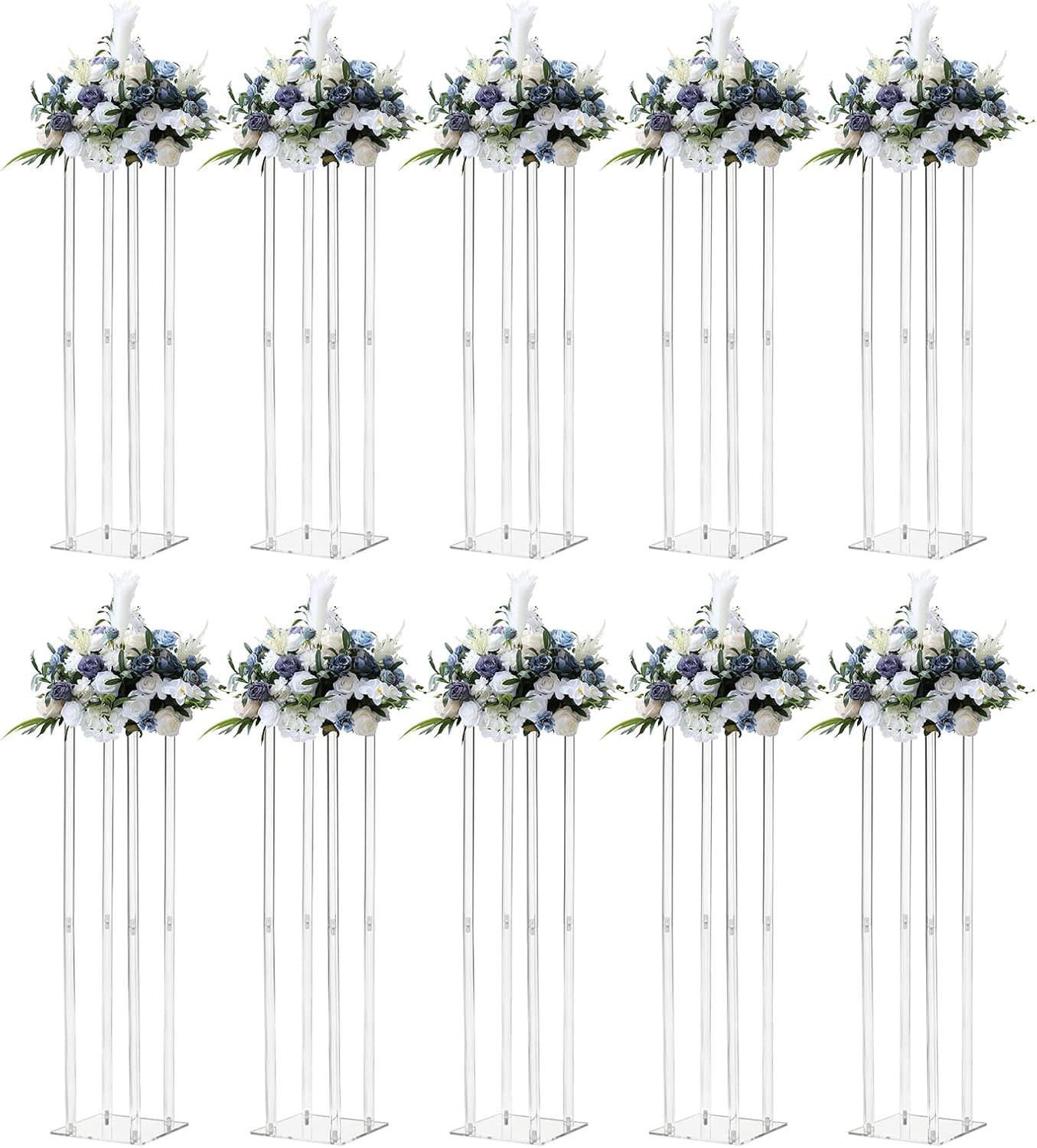 10 Pcs Acrylic Vases Wedding Centerpieces for Tables,Clear Column ...