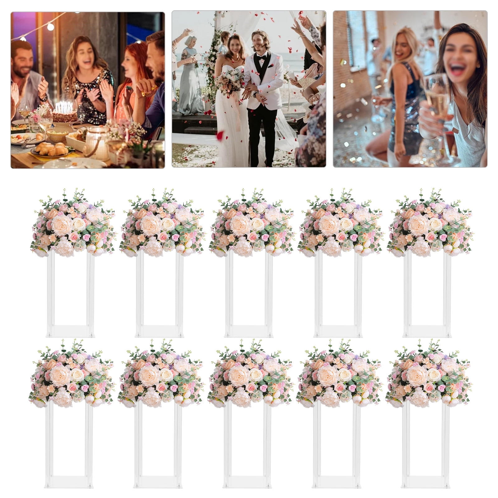 10 Pcs Acrylic Wedding Vases Centerpieces for Tables,Clear Column ...