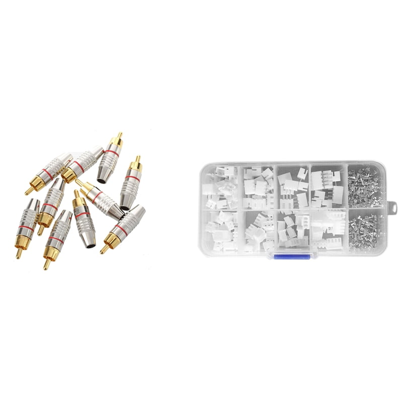 10 Pcs Adapter Audio Coaxial Cable Connector with 250Pcs XH 2.54mm 2Pin ...