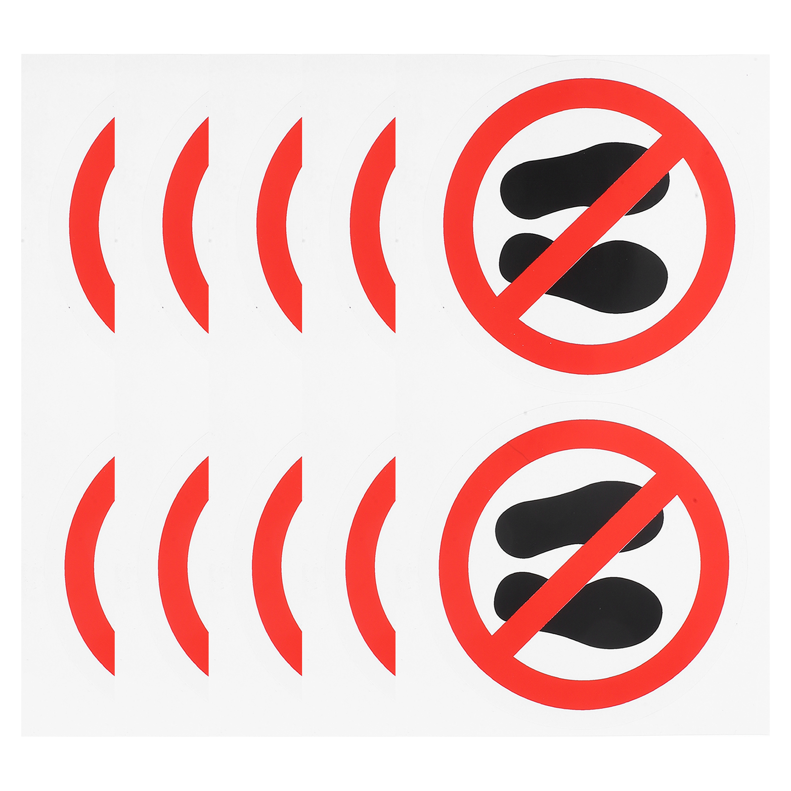 10 Pcs Adhesive Decals Caution Safety Label No Step Warning Stickers ...