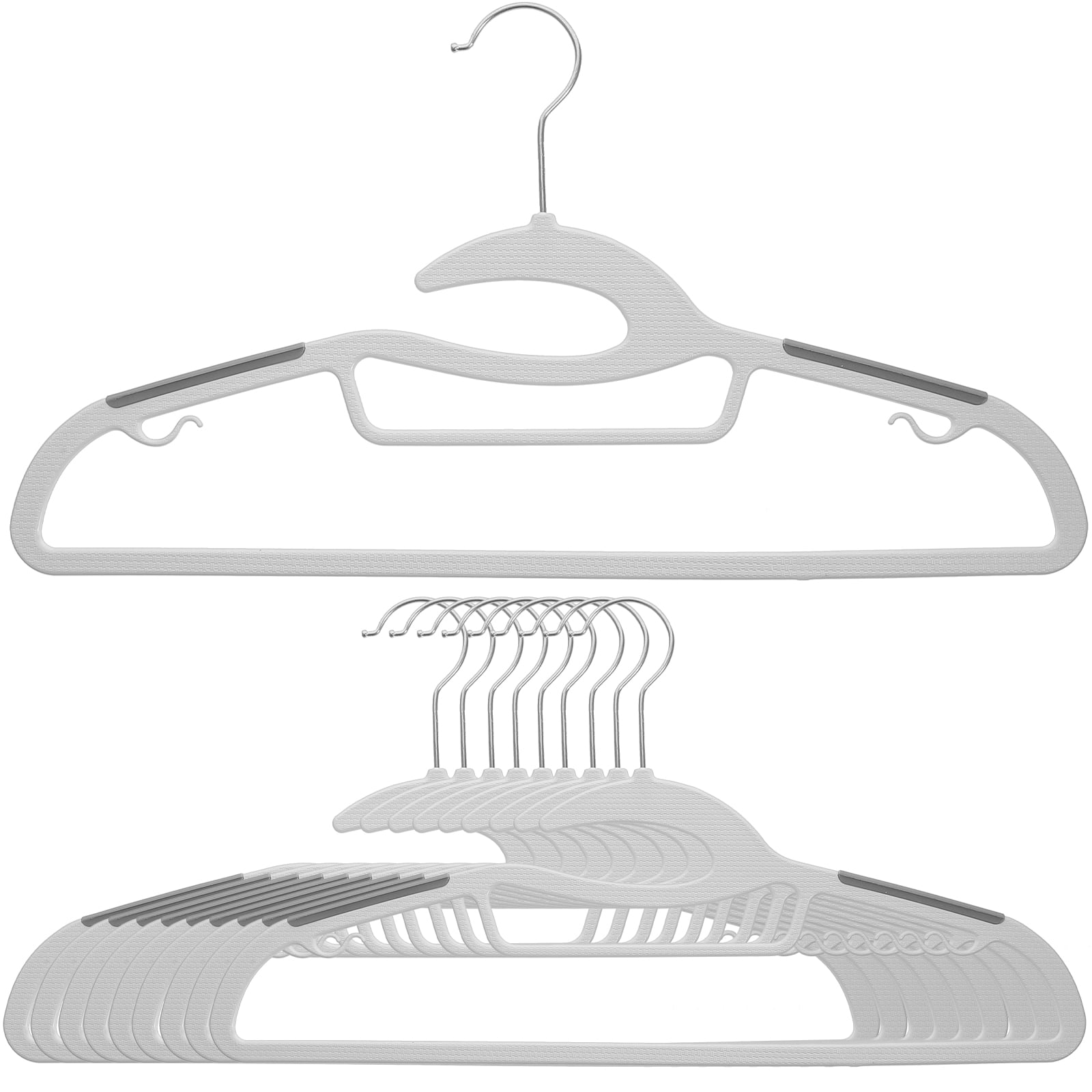 10 Pcs Adjustable Hanger Coat Hangers Plastic Extra Wide Metal Abs Man ...