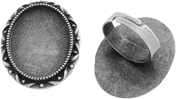 10 Pcs Adjustable Pad Ring Settings Vintage Iron Finger Ring Components ...
