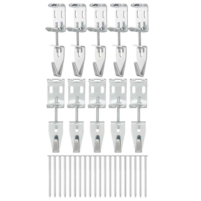 10 Pcs Adjustable Picture Hangers J Hooks Mirror Hanging Kit with ...