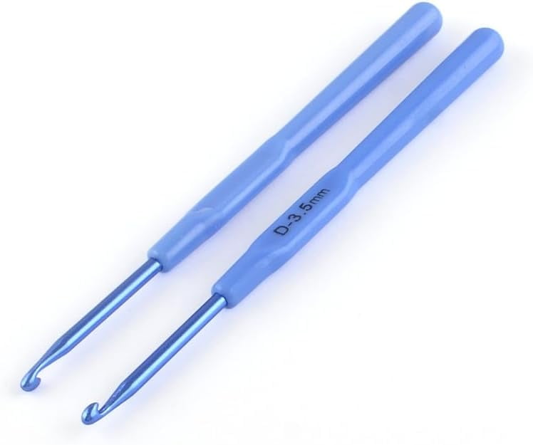 10 Pcs Aluminum Crochet Hooks with Plastic Handle Covered Crochet Needle Hair Hook Needle ...