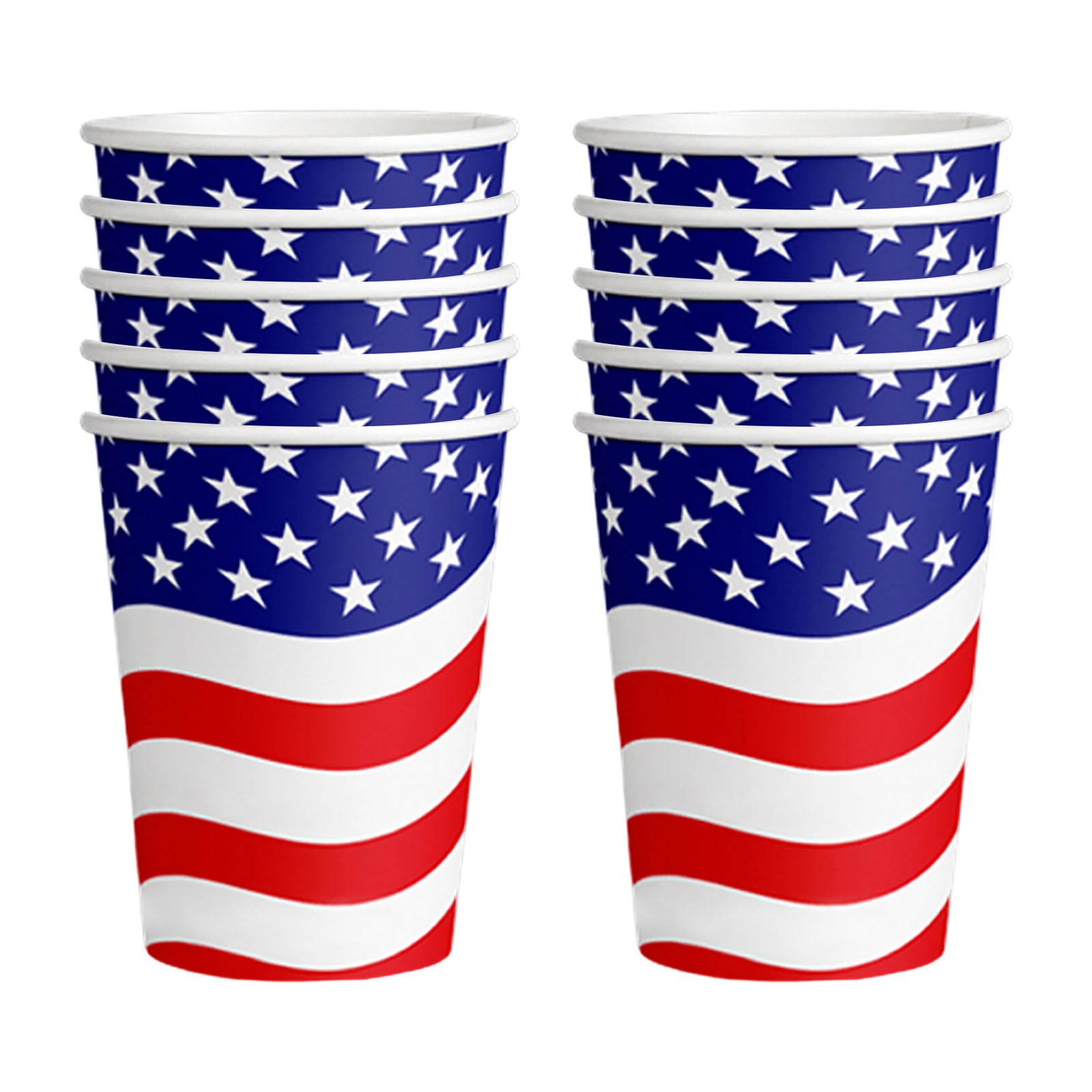 10 Pcs American Flag Cups Patriotic Paper Cups 4th of July Disposable ...