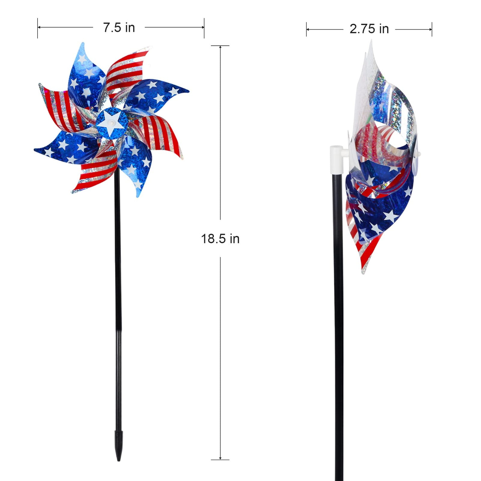 10 Pcs American Flag Patriotic Pinwheels Fourth of July Decor Outdoor ...
