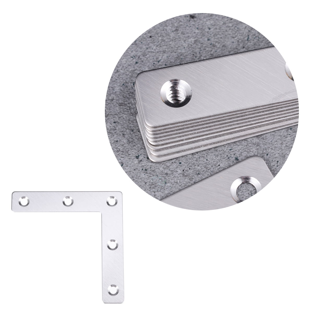 10 Pcs Angle Bracket Steel Fixed Plate Connectors Flat Iron Bracket ...