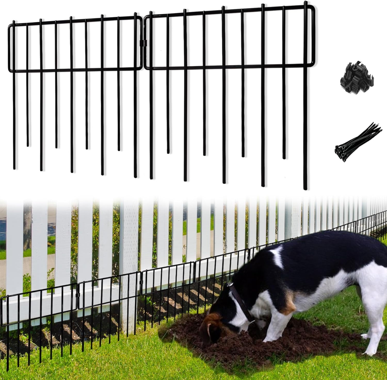 10 Pcs Animal Barrier Fence,1.26 in Gap Decorative Fences No Dig Fence ...