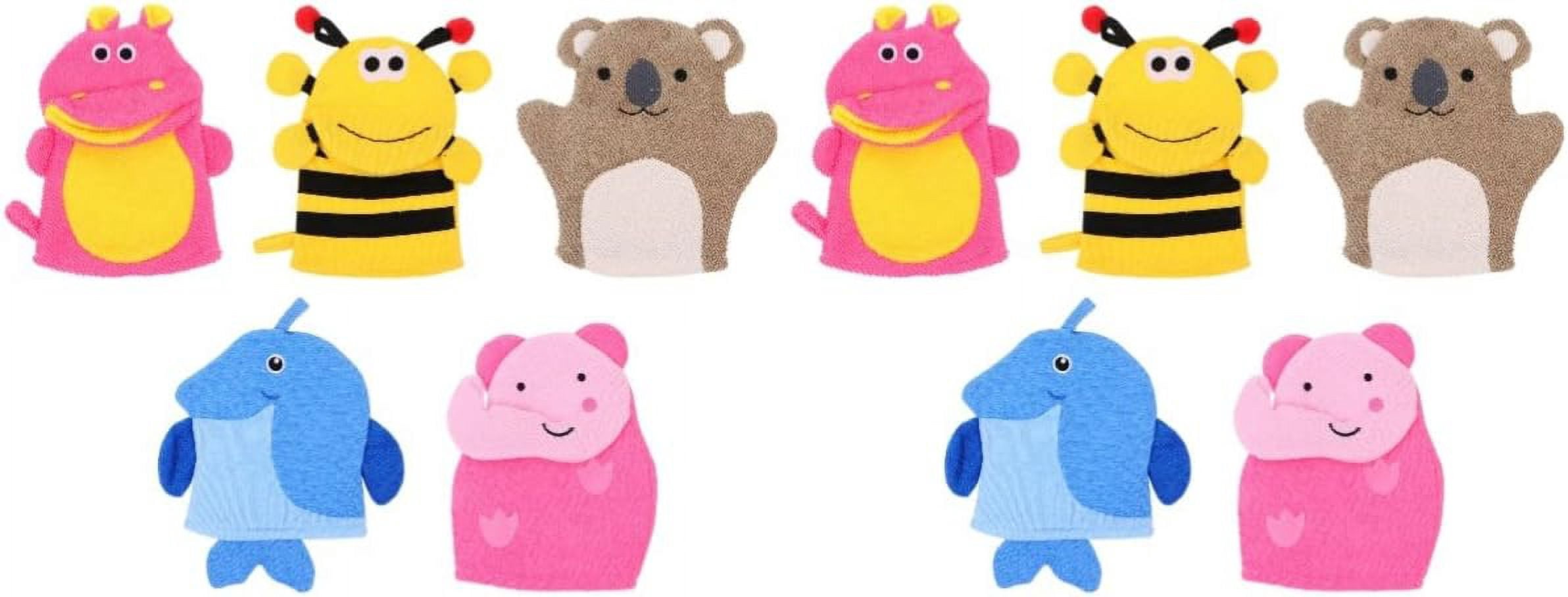 10 Pcs Animal Bath Towel Bath Puppet Shower Puff Baby Shower Glove Wash ...