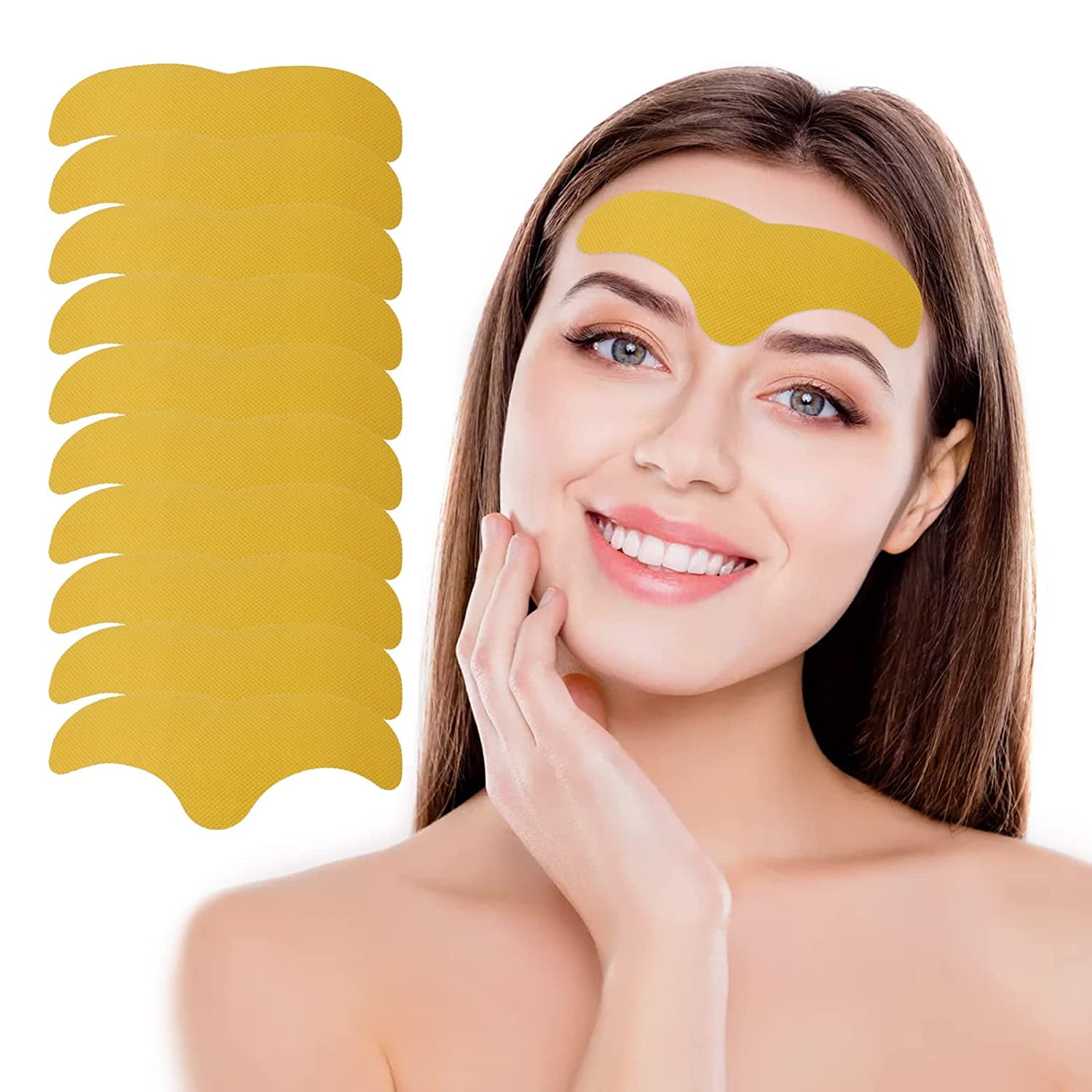 10 Pcs Anti-Wrinkle Facial Pads Smooth Forehead Mask Overnight Smoothing Forehead Wrinkle ...