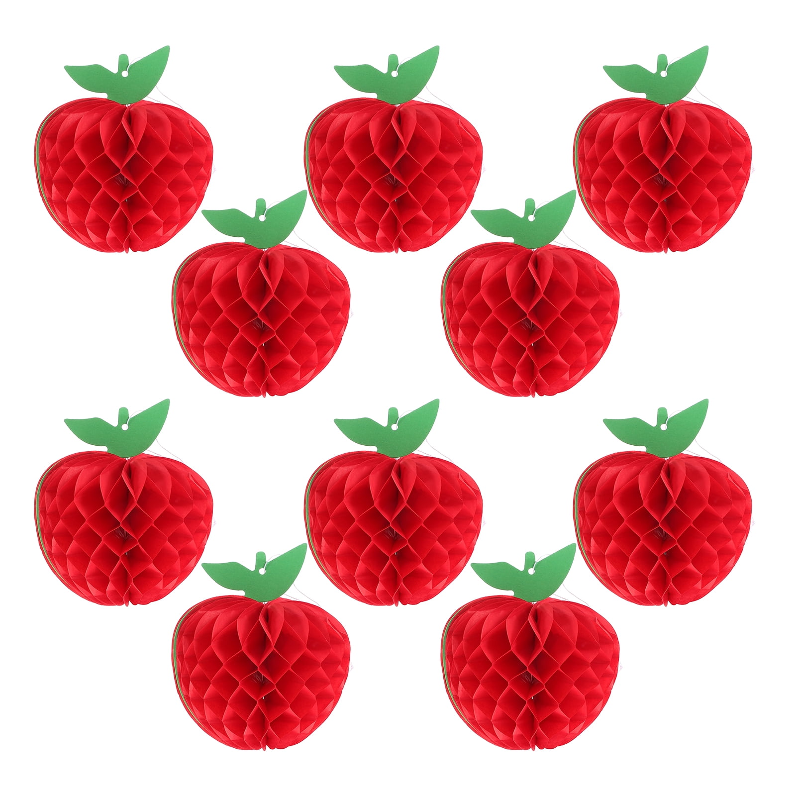 Red Apple Honeycomb Paper Decorations for Birthday Party and Home Decor ...