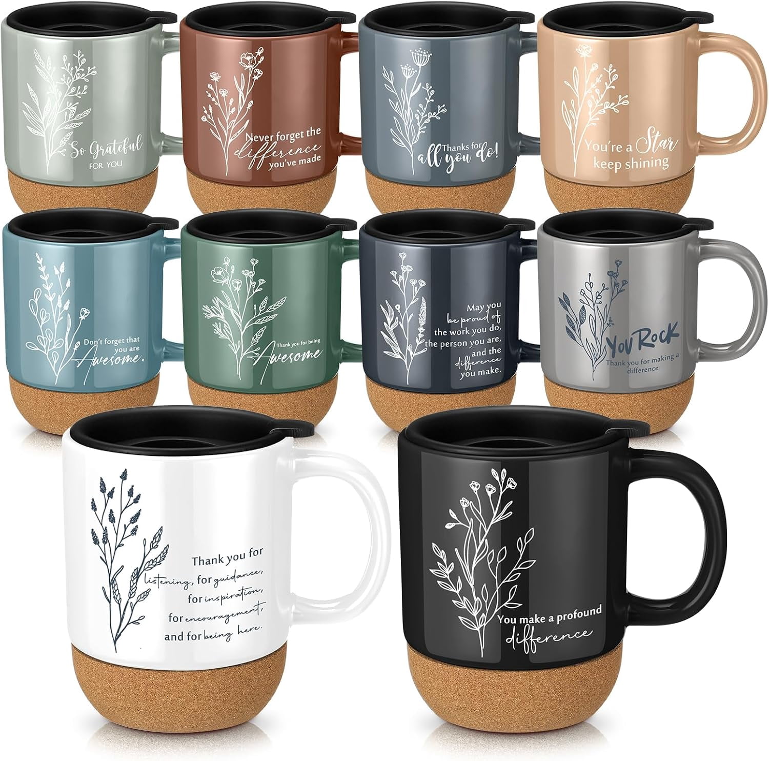 10 Pcs Appreciation Gifts for Employee Bulk Thank You Mug 13.5 oz ...