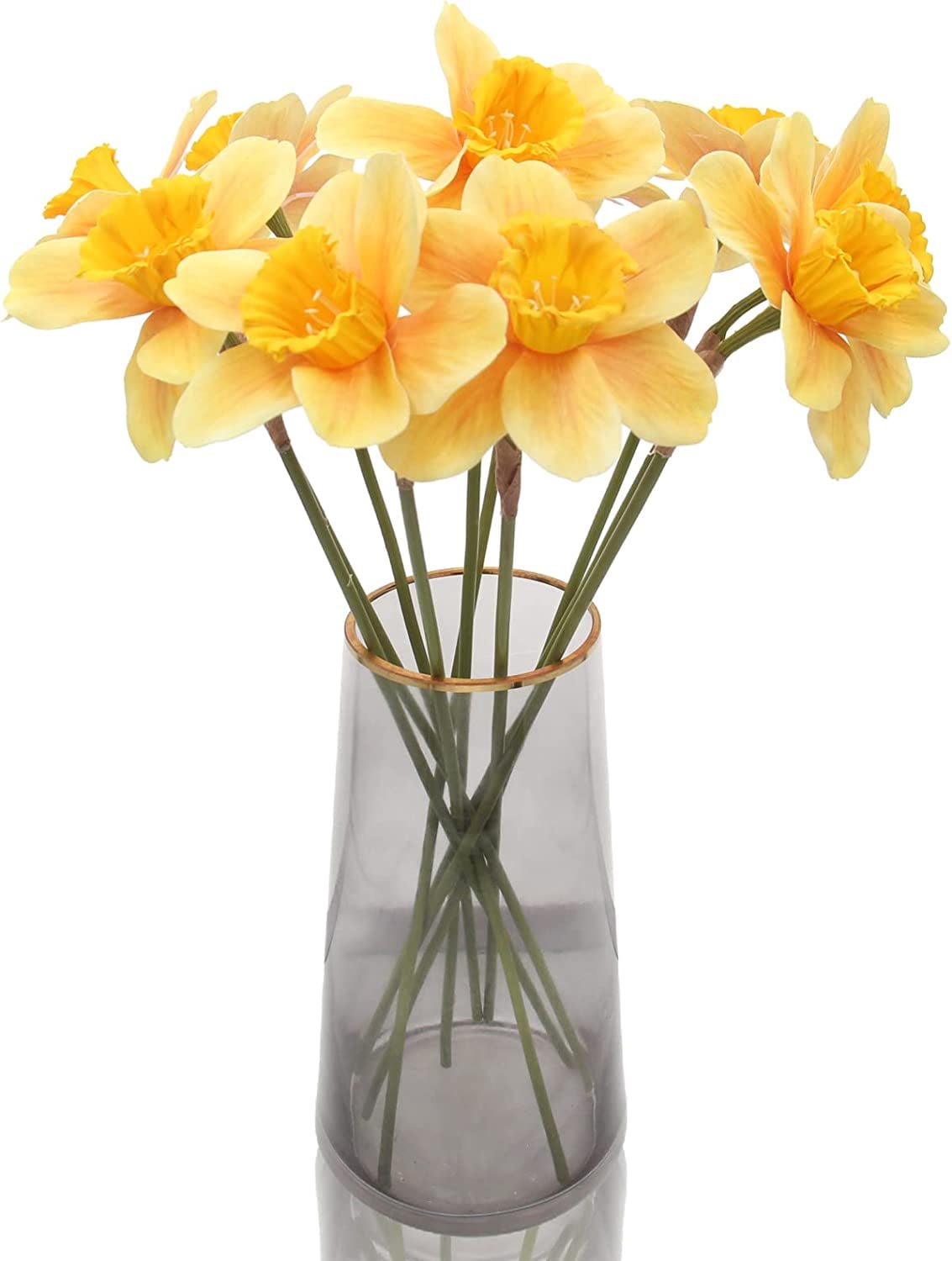 10 Pcs Artificial Daffodil Flowers Real Touch Silk Faux Narcissus ...