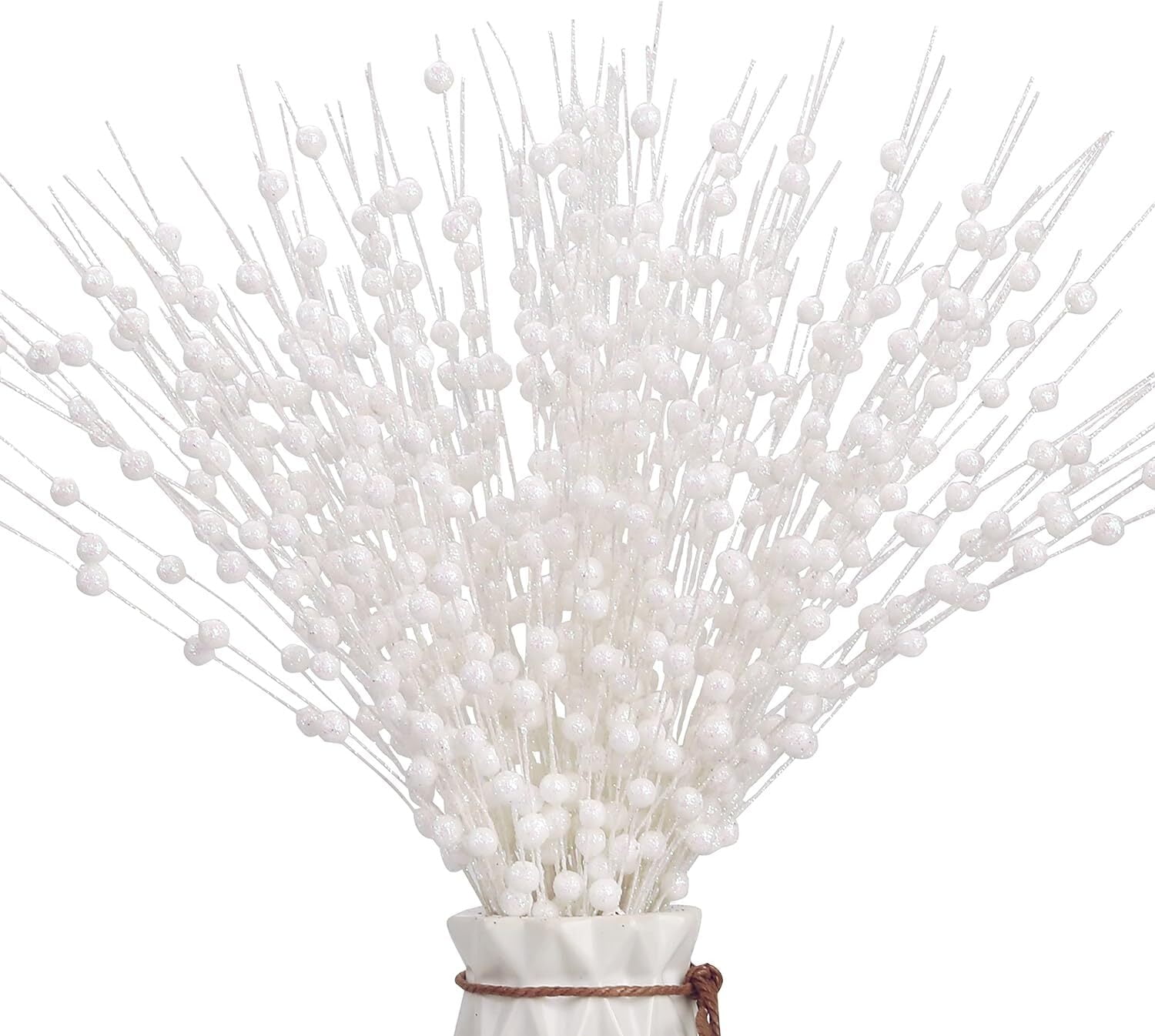 10 Pcs Artificial Glitter Berry Stems, 15.7 Inch Artificial Christmas ...