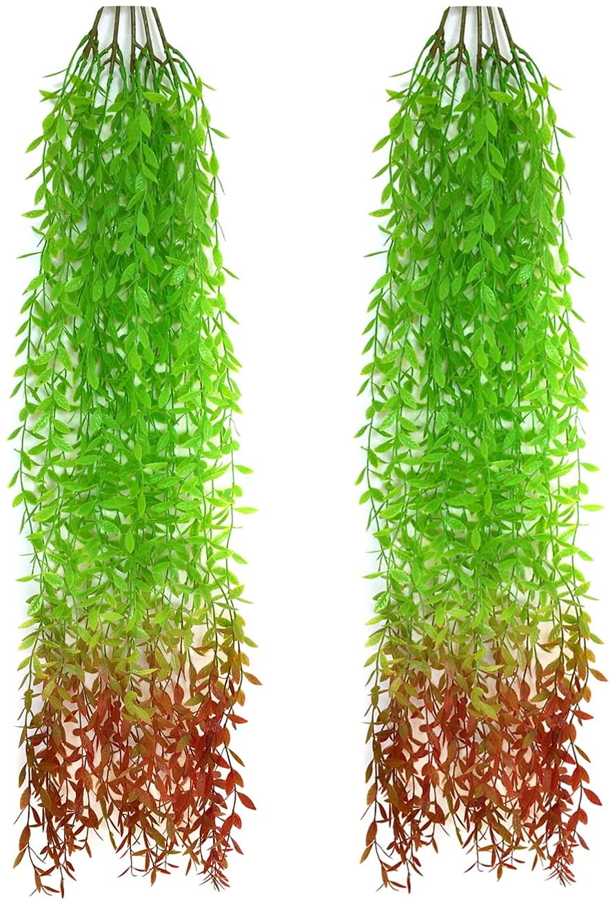10 Pcs Artificial Hanging Vines, Fake Weeping Willow Plants Decorations ...