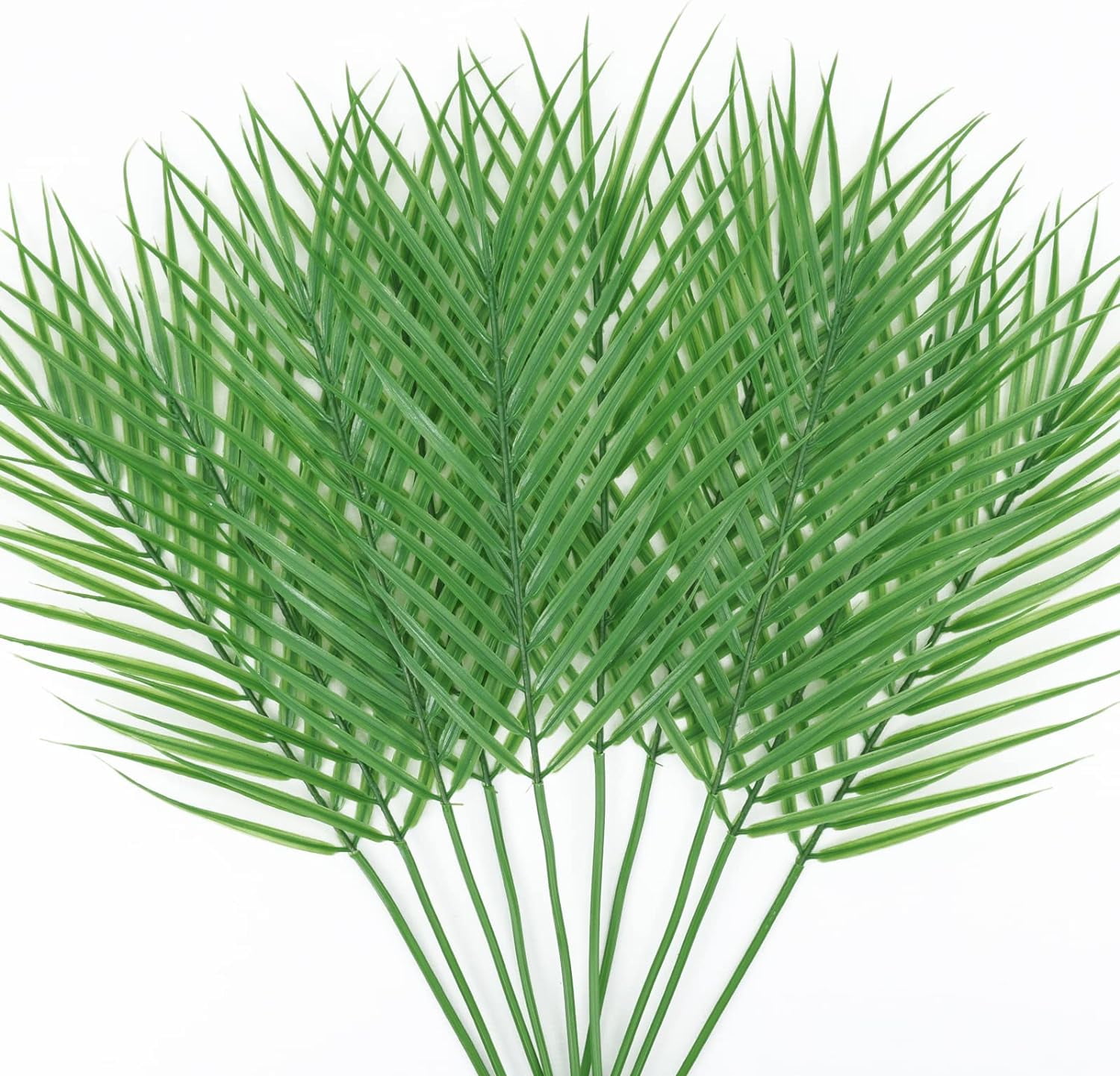 10 Pcs Artificial Palm Leaves Greenery Tropical Palm Tree Leaves Fake ...