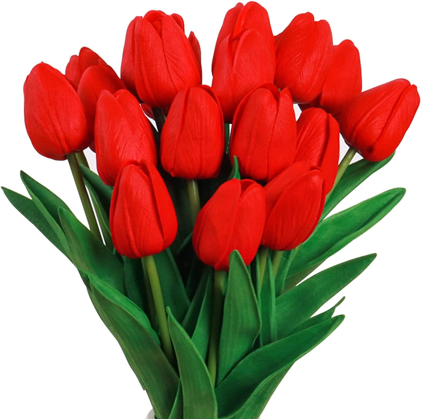 10 Pcs Artificial Tulips White Real Touch White Tulips PU Latex Faux ...