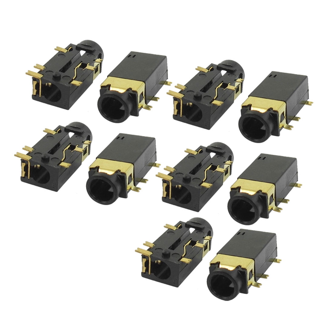 10 Pcs Audio 3.5mm 6 Pin Stereo Jack Panel Mount PCB Connector Black ...
