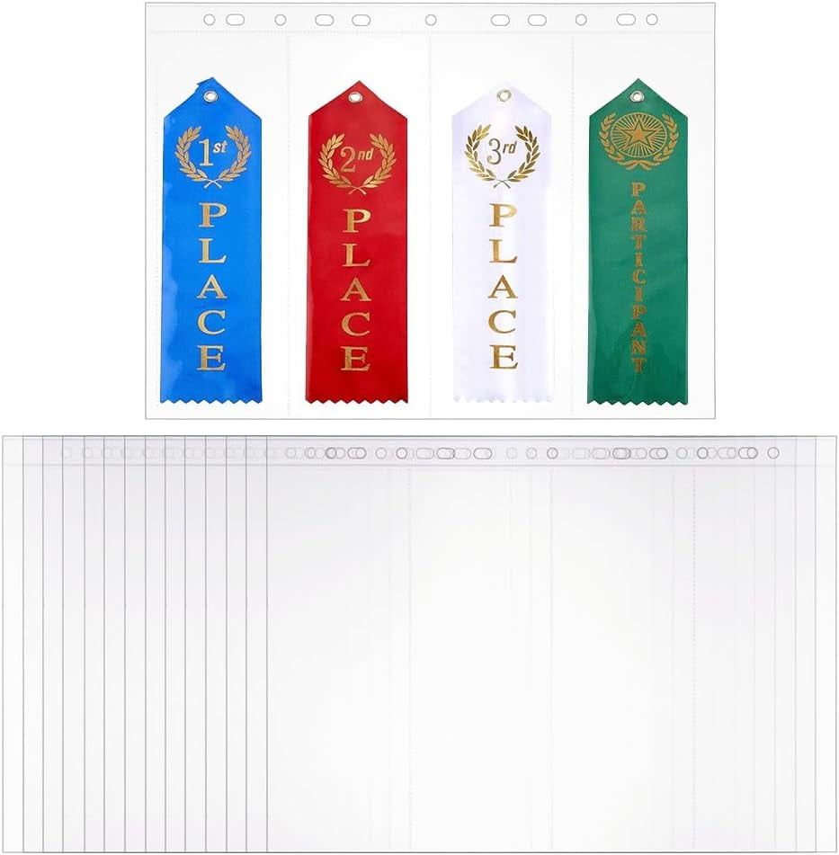 10 Pcs Award Ribbon Clear Pages Sheets Organizer 8.26x2.95inch Inner ...