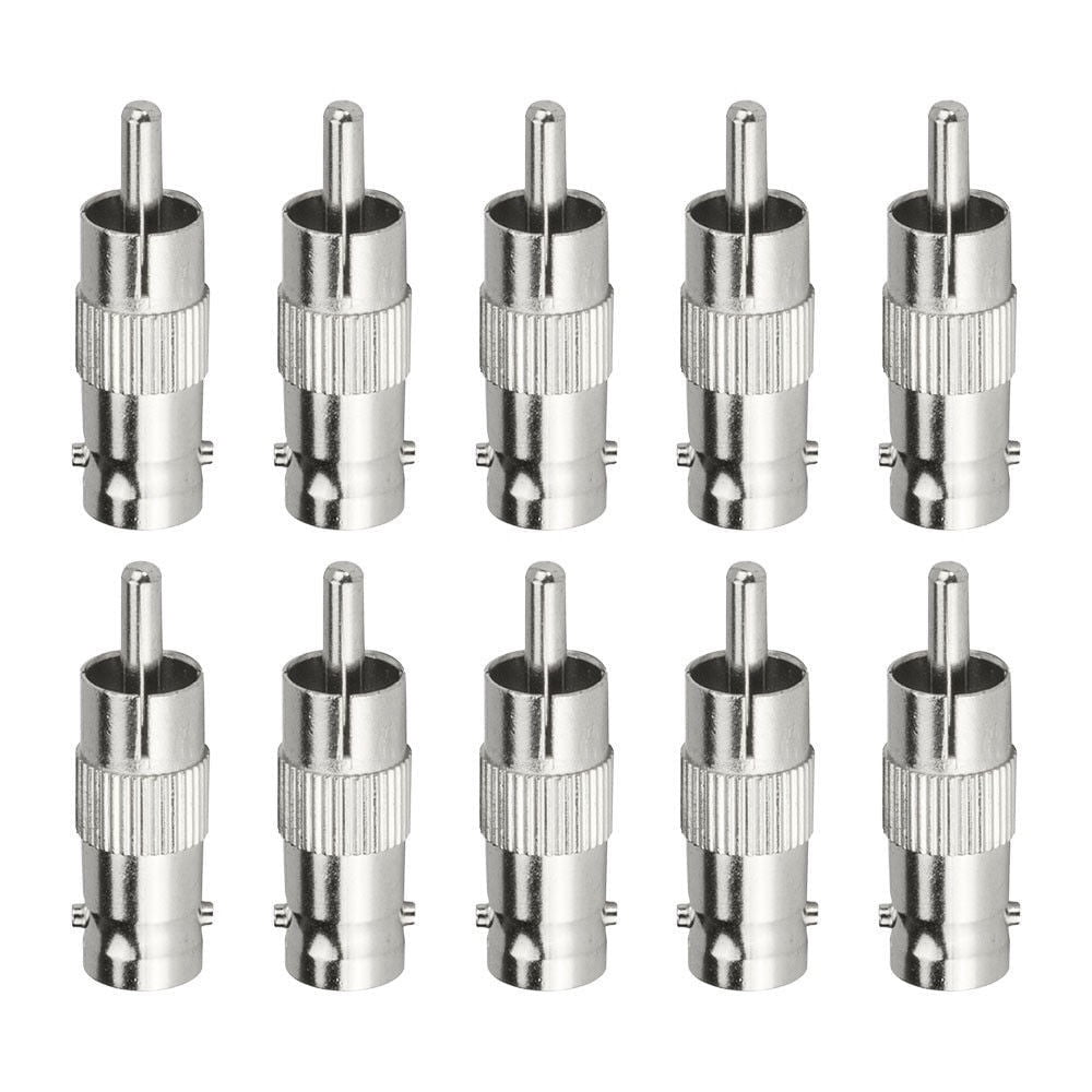 10 Pcs BNC Female to RCA Male Connector Coaxial Coax RG6 Adapter BNC to ...