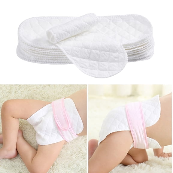 Bexikou Cotton Cloth Diapers, Reusable Washable Diaper Liners, 3-Layer ...