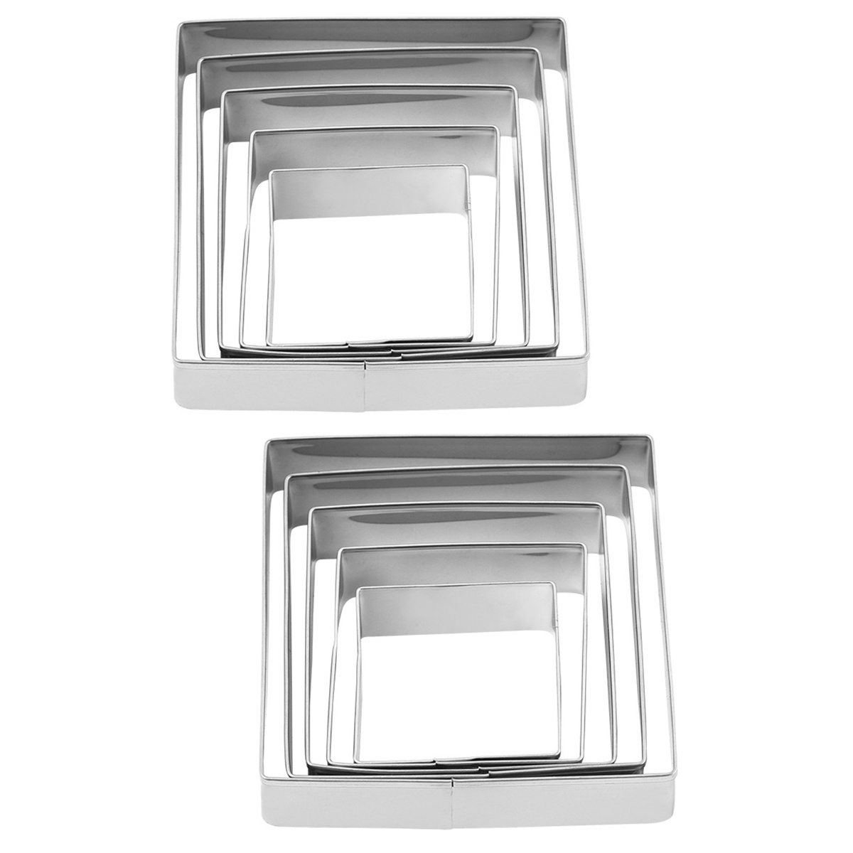 10 Pcs Baking Cutters Pastry Making Molds Metal Biscuit Molds Square ...