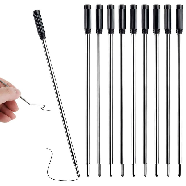 10 Pcs Ballpoint Pen Refills, 11.6cm Black Ink Pen Refills, Replaceable ...