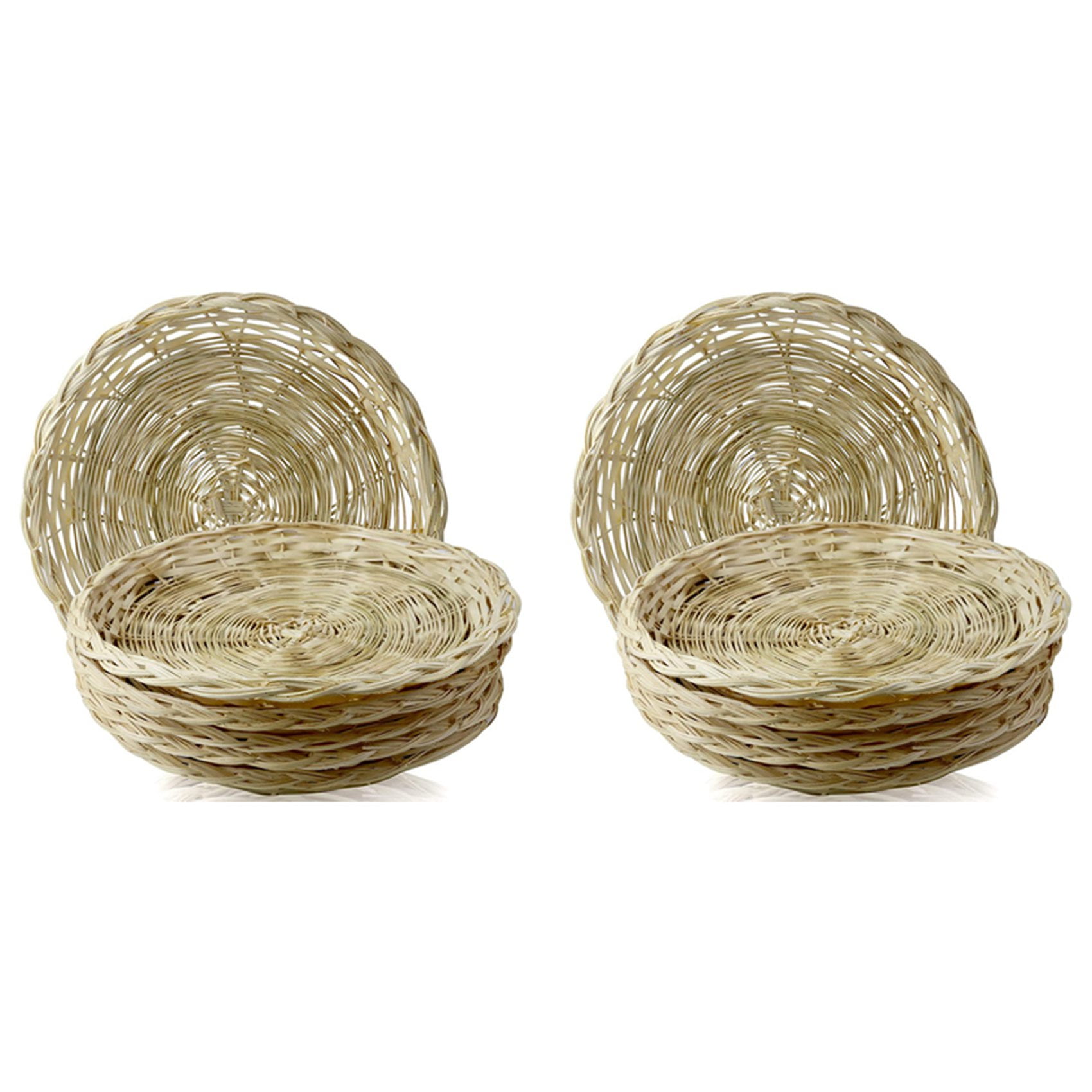 10 Pcs Bamboo Paper Plate Holder - 10 Inch Round Woven Plate Holder ...