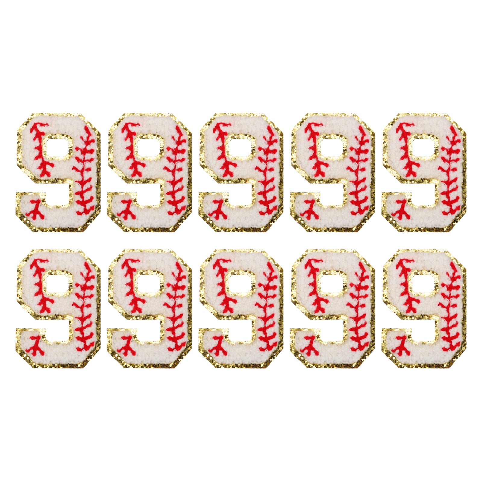 10 Pcs Baseball Number Patches Iron on, 2.83