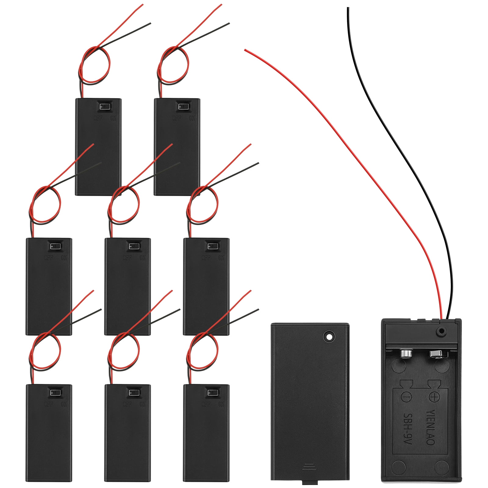 10 Pcs Battery Casing Container with Cover Switvh - Walmart.com