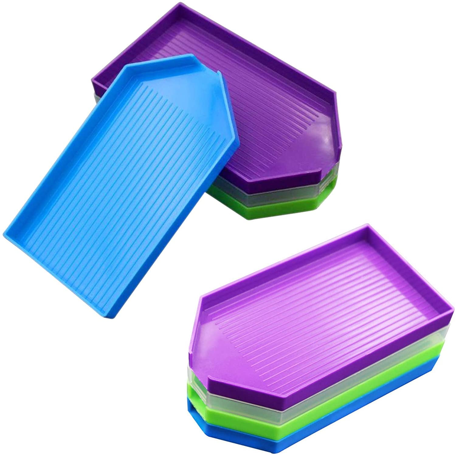 10 Pcs Bead Sorting Trays Plastic Diamond/Rhinestone Plates Triangle ...