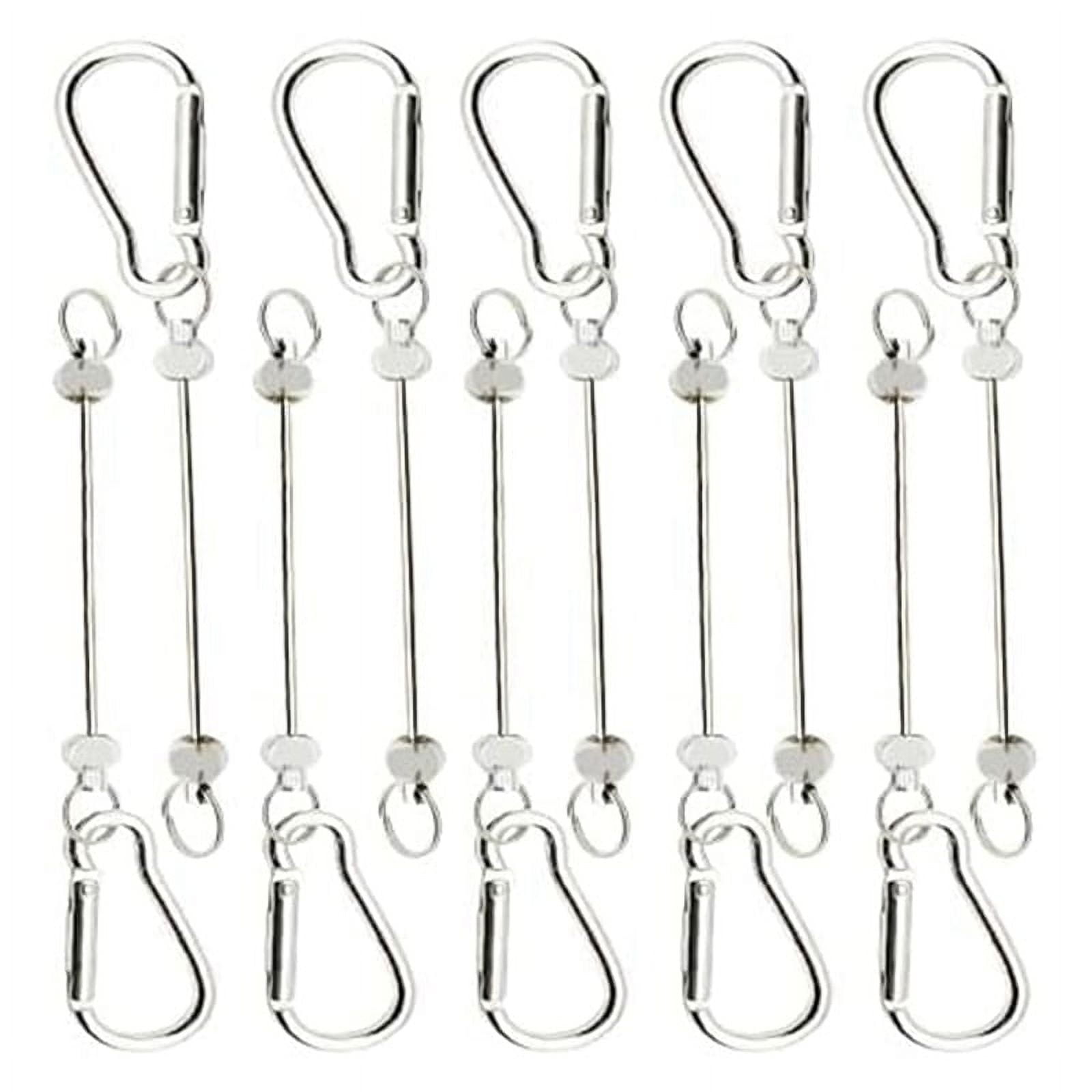10 Pcs Beadable Keychian Bars Small Carabiner Clips DIY Beaded Key ...
