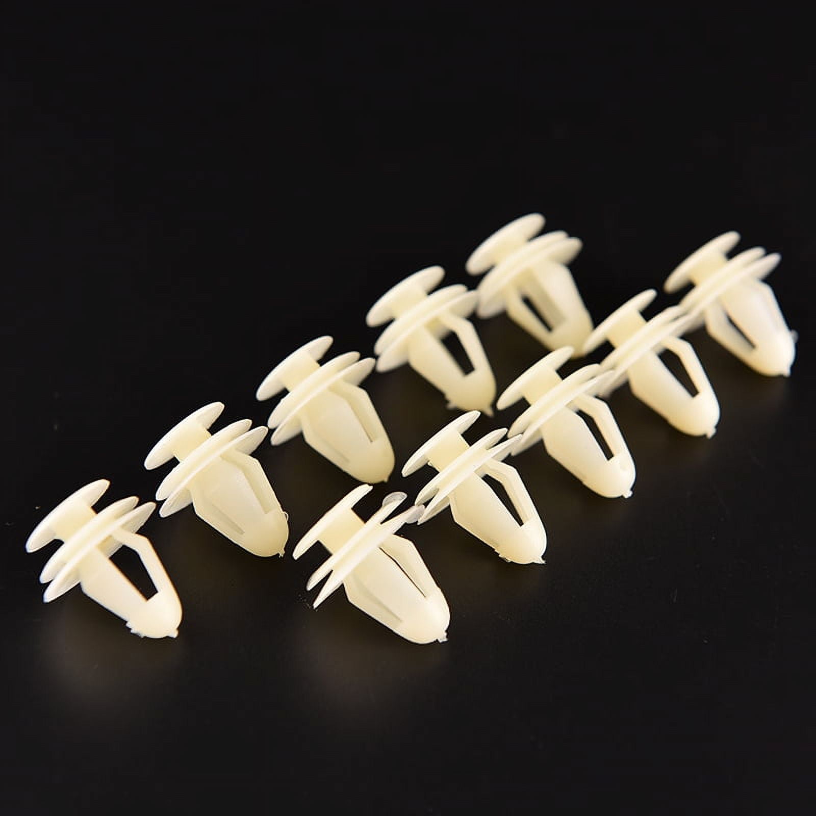 10 Pcs Beige Vehicle Car 8 mm Hole Plastic Rivets Fastener Door Clips ...