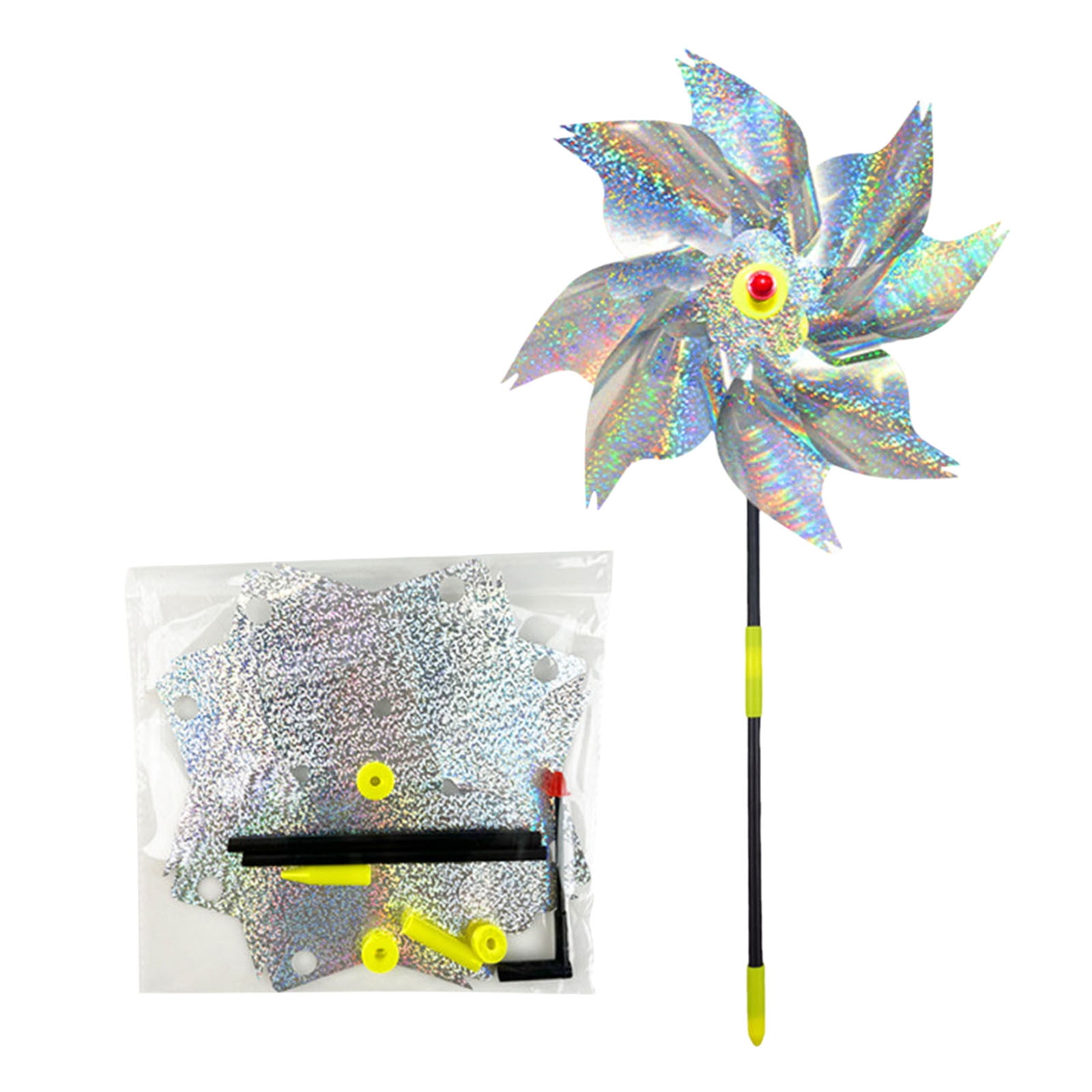 10 Pcs Bird Repellent Windmill, Reflective Pinwheels Birds Deterrent ...