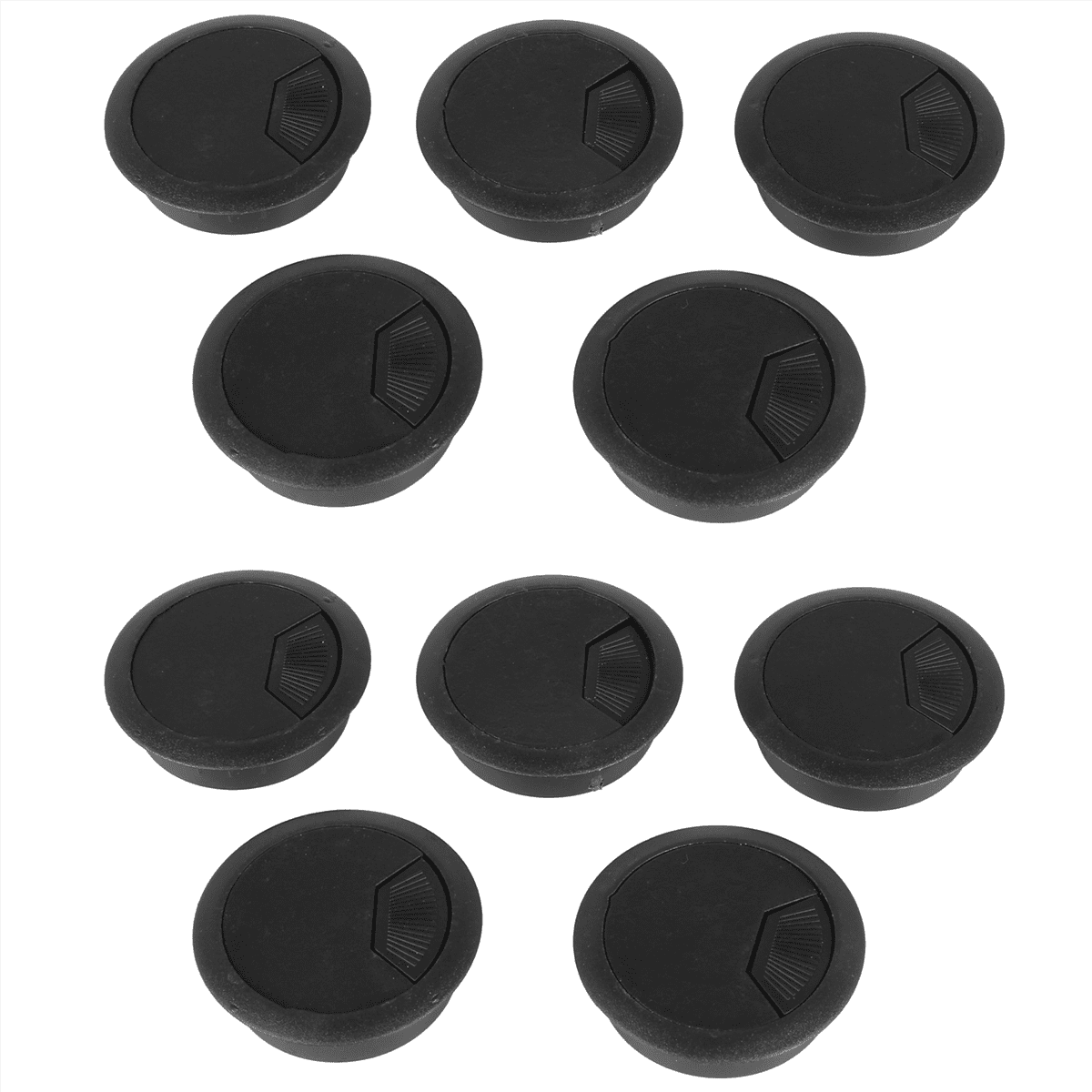 10 Pcs Black 70mm Dia Round Plastic Cable Hole Covers for Computer Desk ...