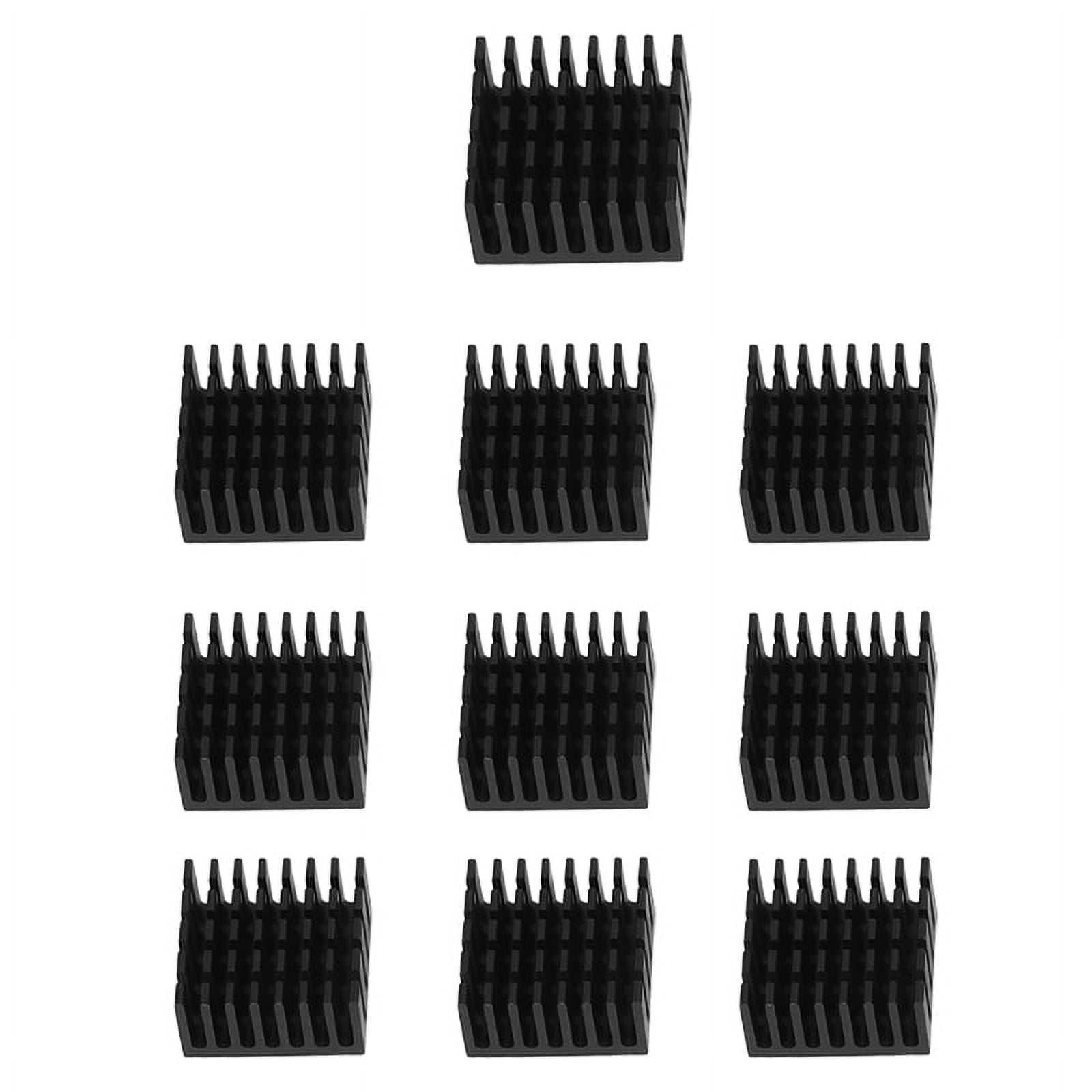 10 Pcs Black Aluminum Cooler Radiator Heat Sink Heatsink 20mm x 20mm x ...