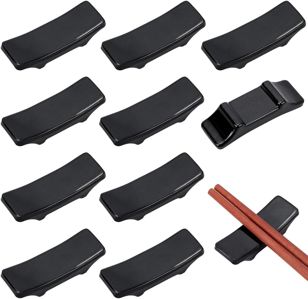 10 Pcs Black Chopsticks Rest Chinese Ceramic Chopsticks Holder ...