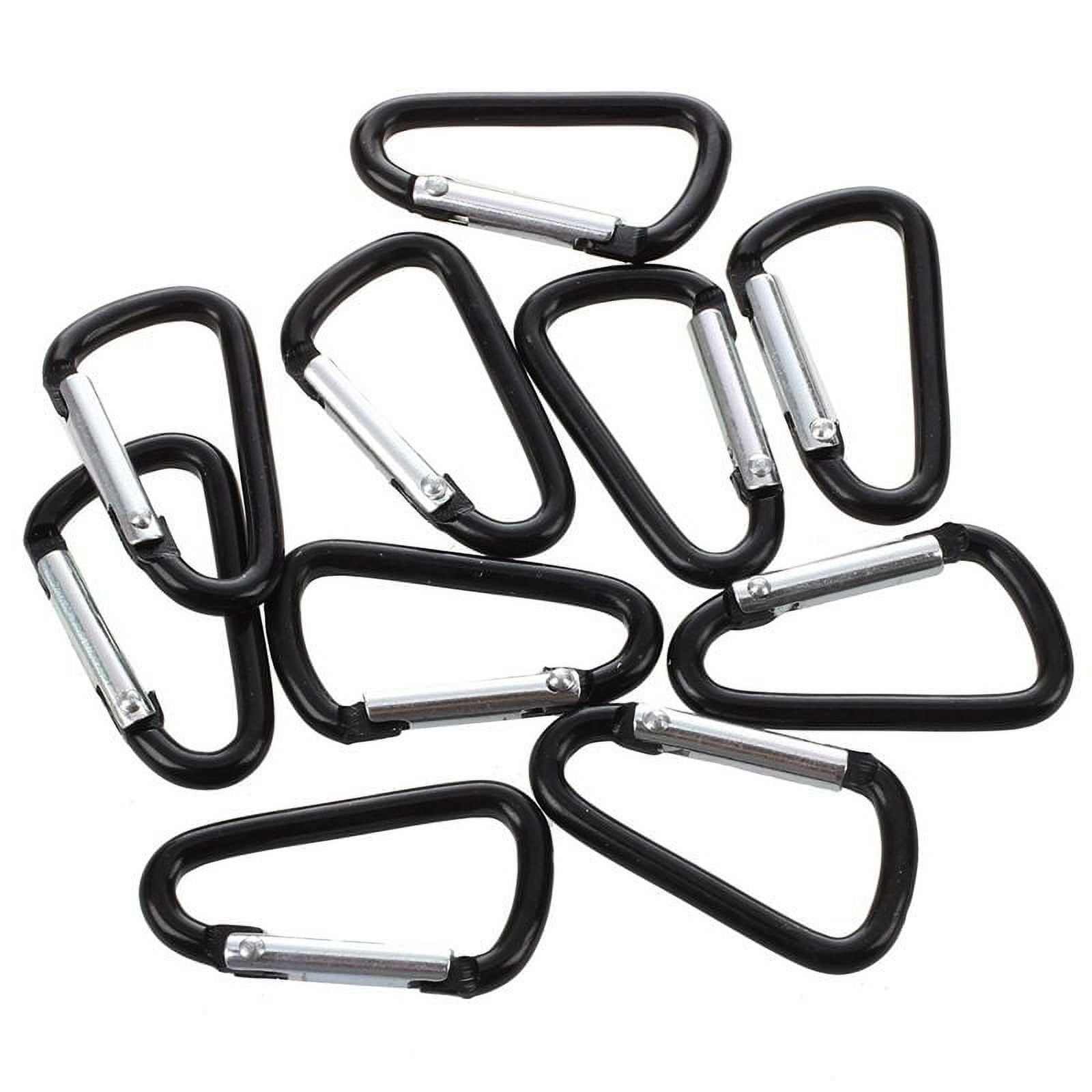 10 Pcs Black D Shaped Aluminum Snap Clip Key Chain Carabiner Hook ...