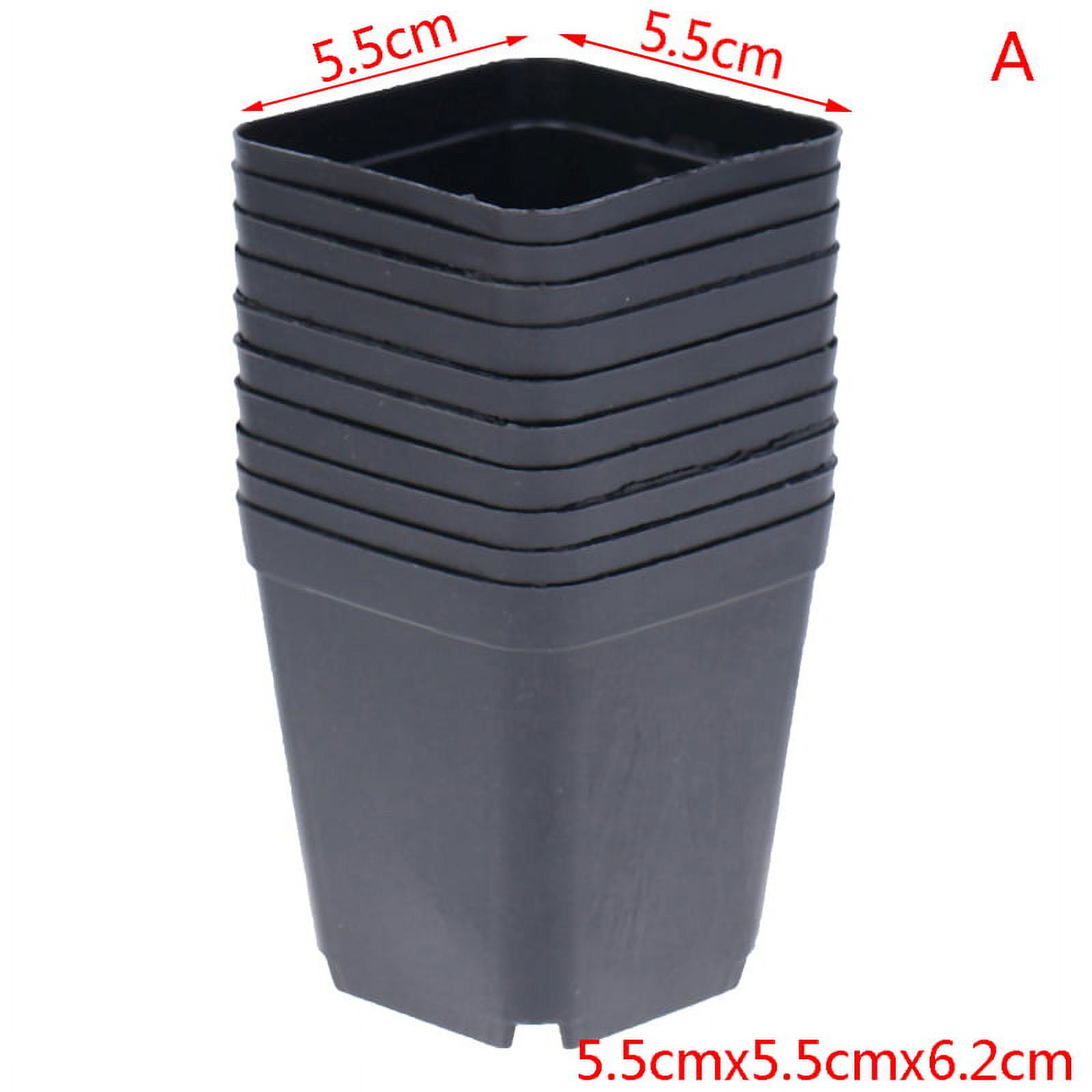 10pc Black Flower Pots Plastic Pots Small Square Pots for Succulent ...