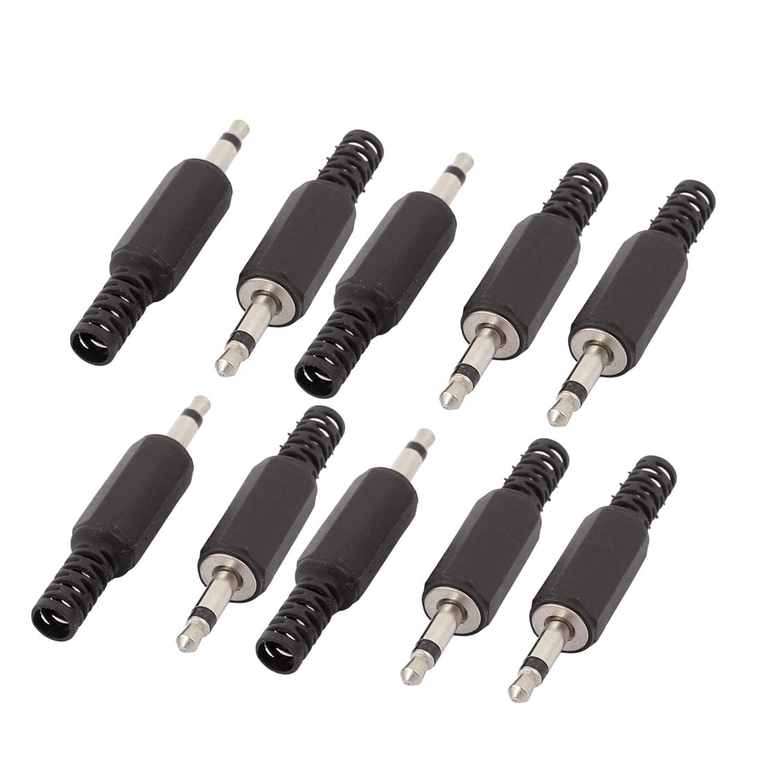 10 Pcs Black Plastic Housing 3.5mm Mono Audio Jack Headphone Connector ...