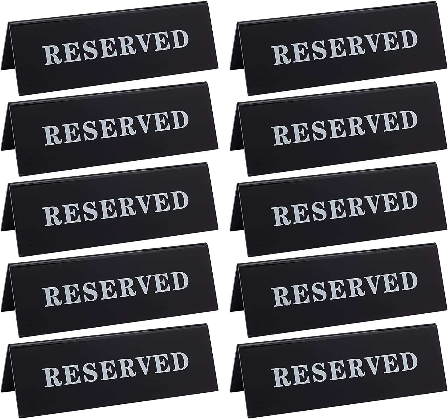 10 Pcs Black Reserved Table Signs 5.9x1.8 Inch Acrylic Reserved Table ...