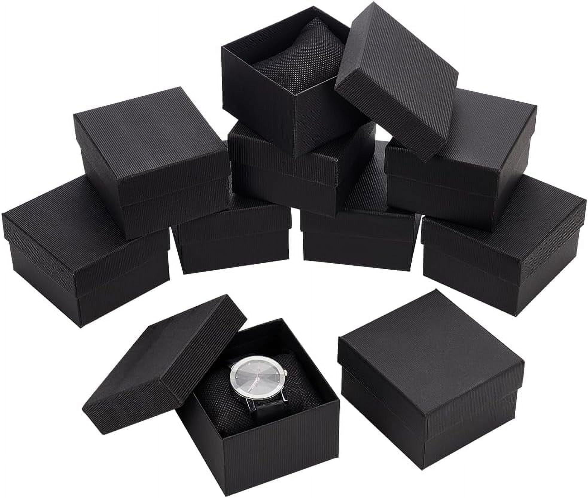 10 Pcs Black Single Watch Box 3.4x3x2 Cardboard Gift Packaging Box ...