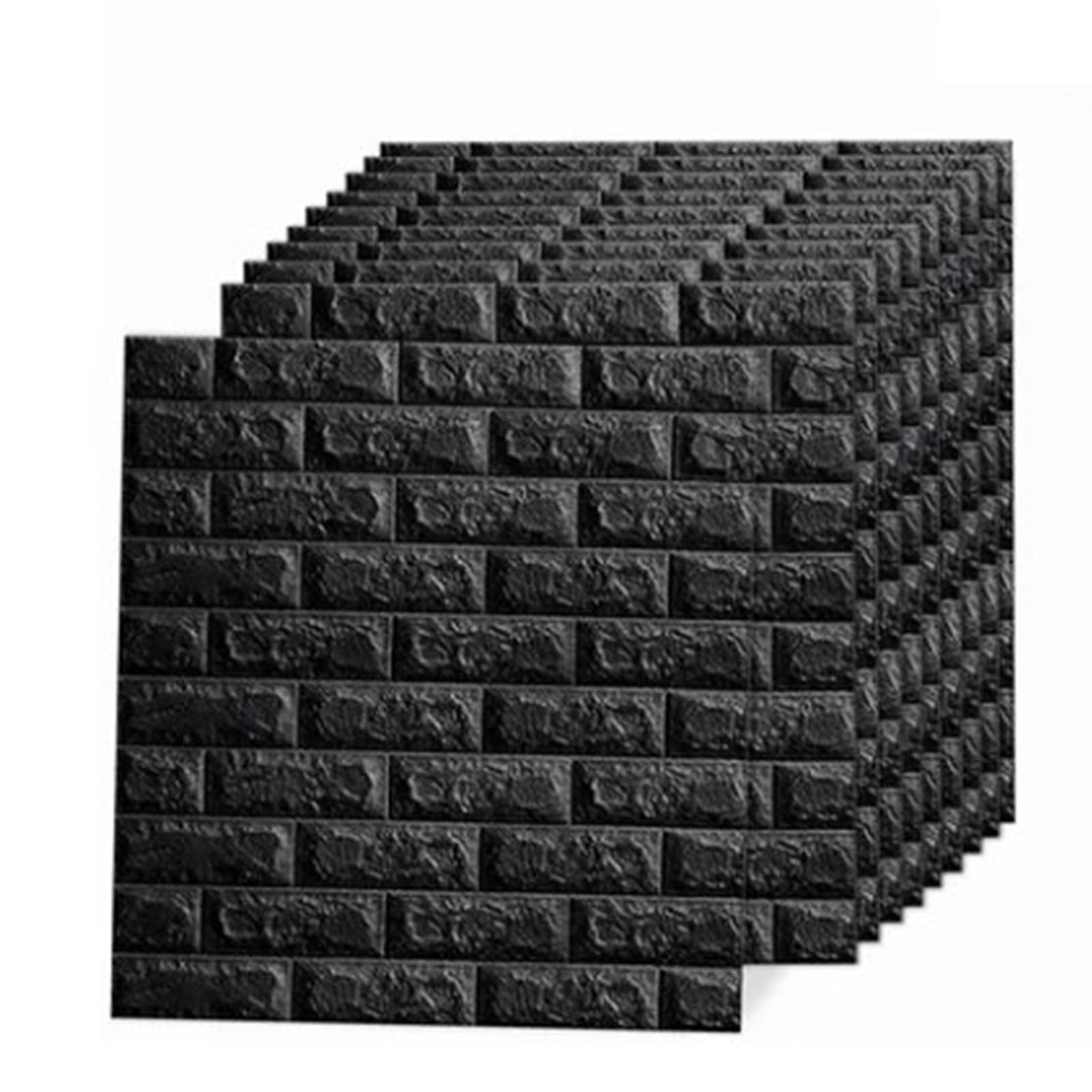 10 Pcs Black Wallpaper 3D Wall Sticker Waterproof Self Adhesive Peel ...