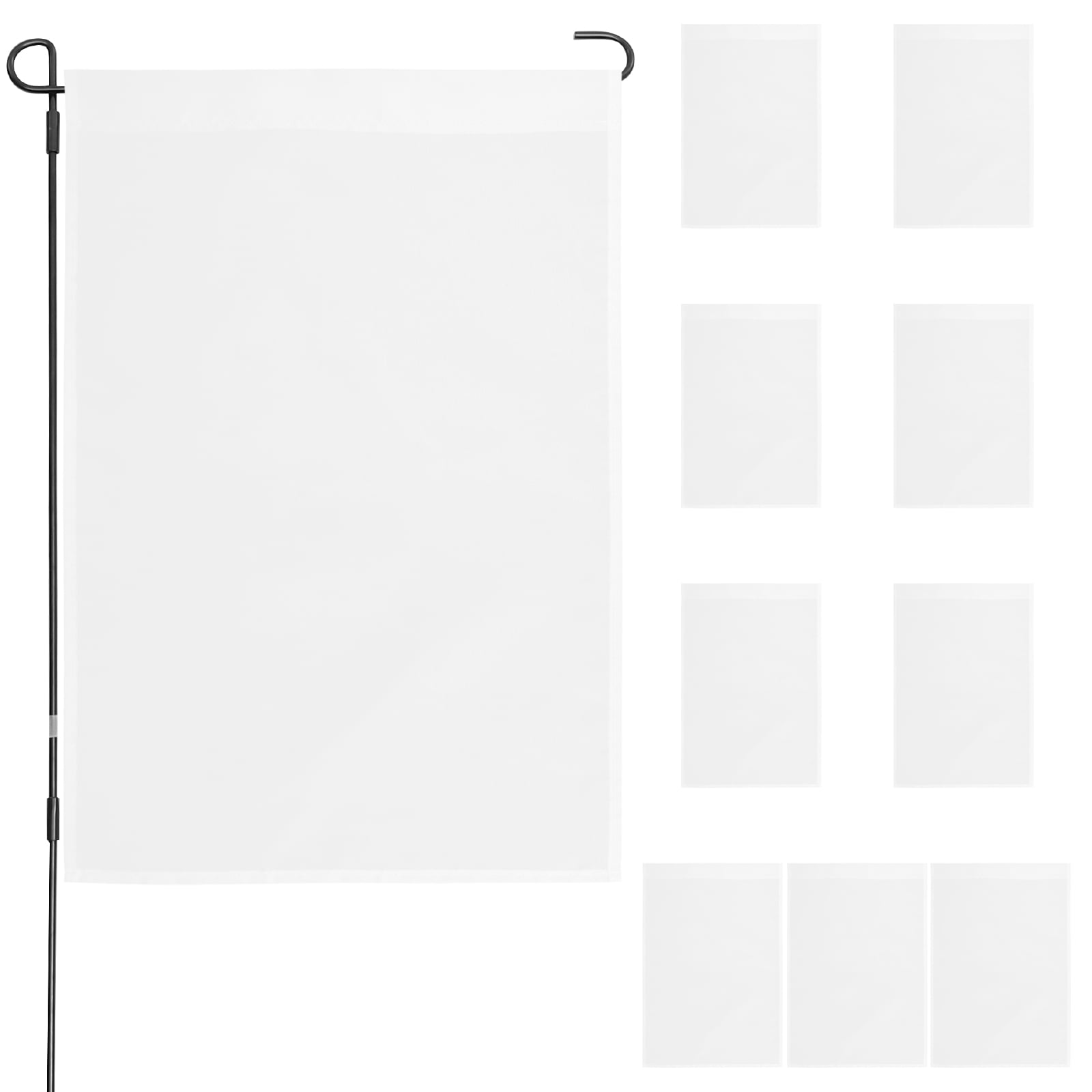 10 Pcs Blank Garden Banner Plain Color Flag Home Ornaments Decor White ...