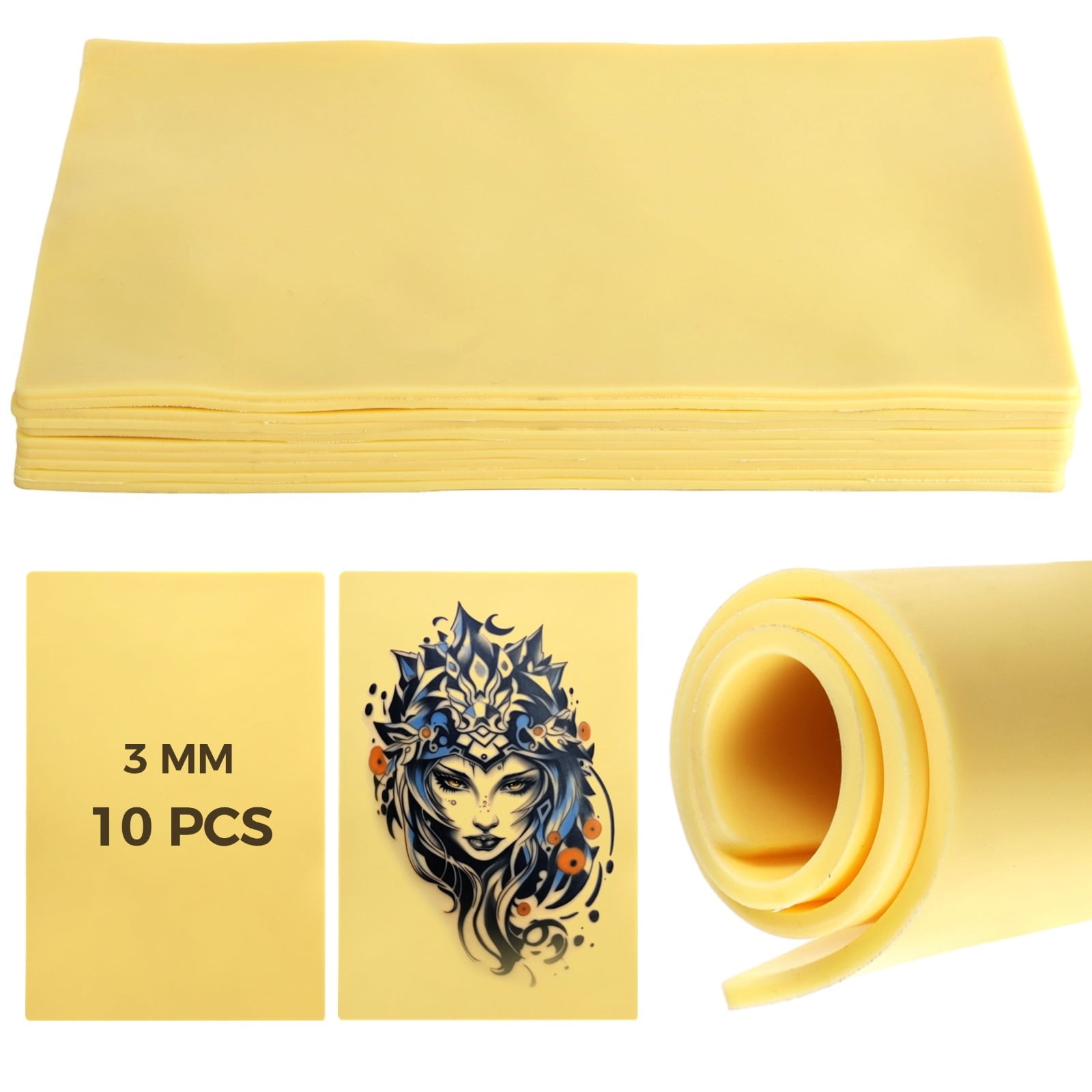 10 Pcs Blank Practice Skins, 3mm Thick 12"x8" Double-Sided Fake Skin ...