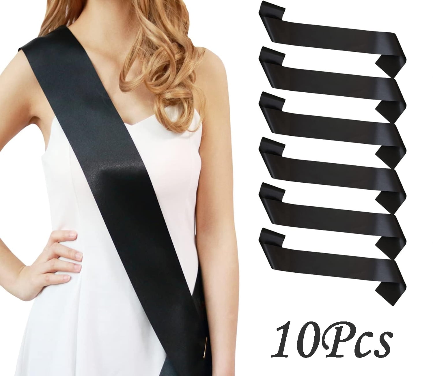 10 Pcs Blank Satin Sash Party Decorations, Plain Sash Rose Gold Sash ...