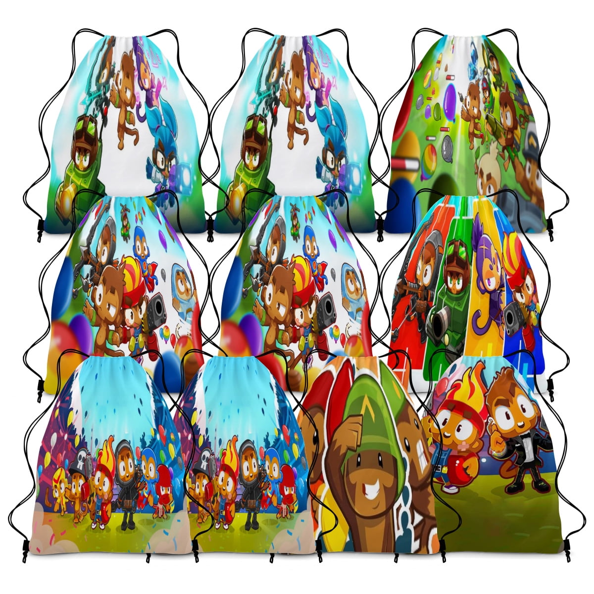 10 Pcs Bloons TD Drawstring Bags Birthday Bloons TD Party Decoration ...