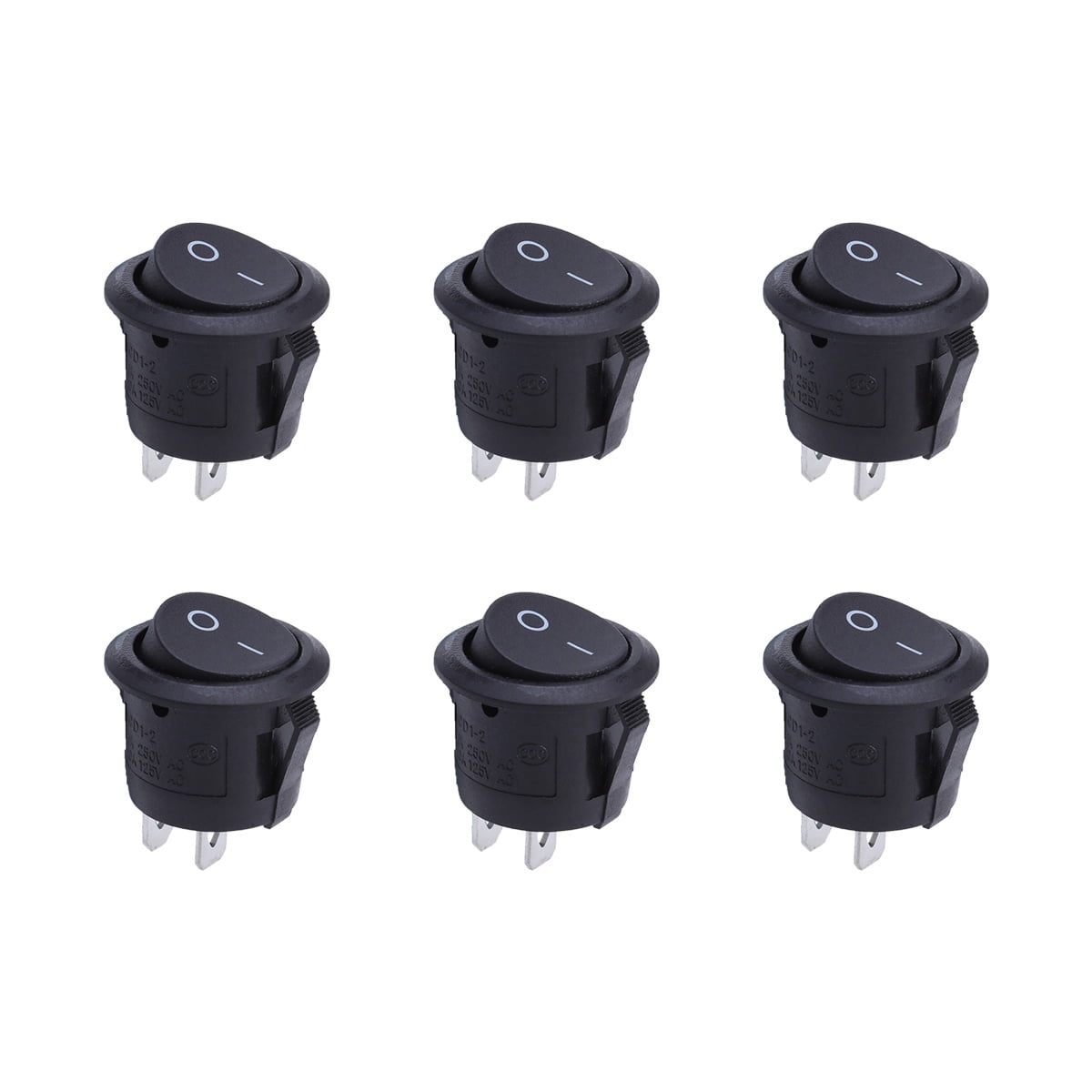10 Pcs Boat Rocker Round Rocker ON/OFF Push Switch Sleek Switch Design ...